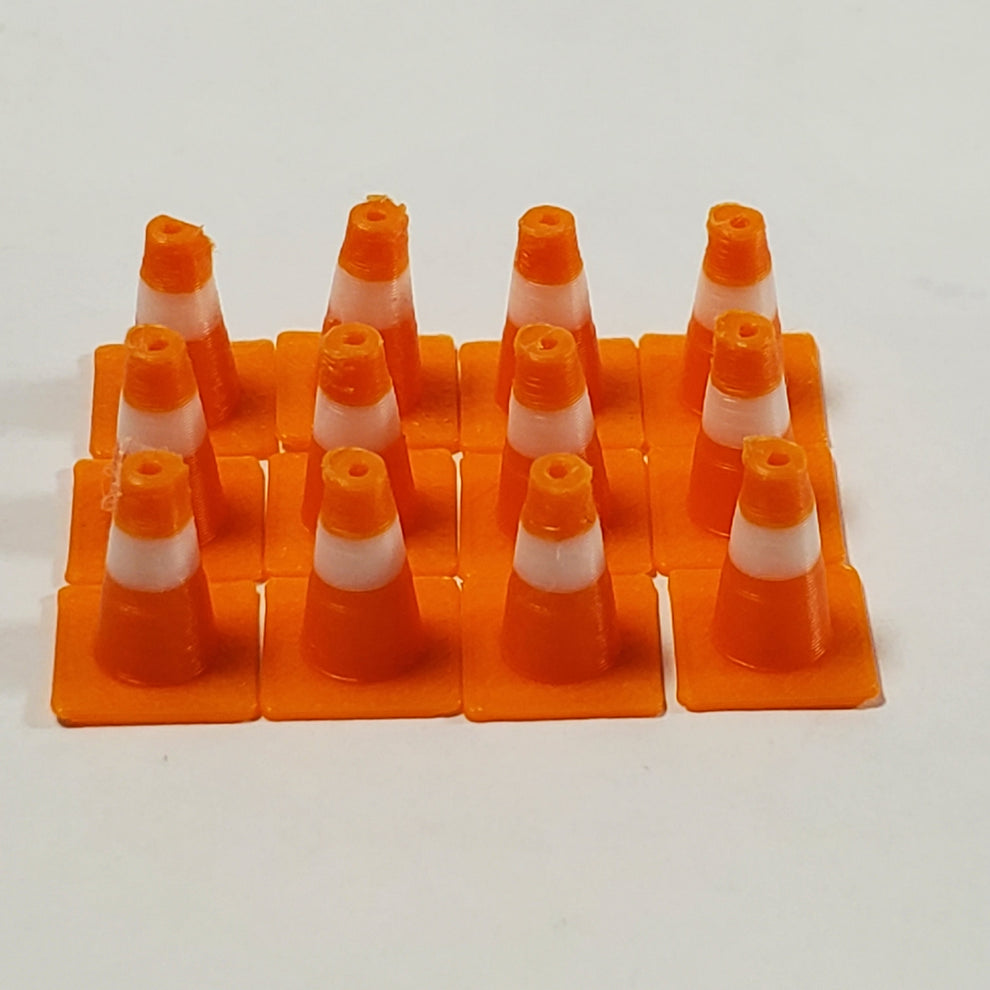 O Scale Traffic Cones for Model Railroad Diorama – Jax Scale Models